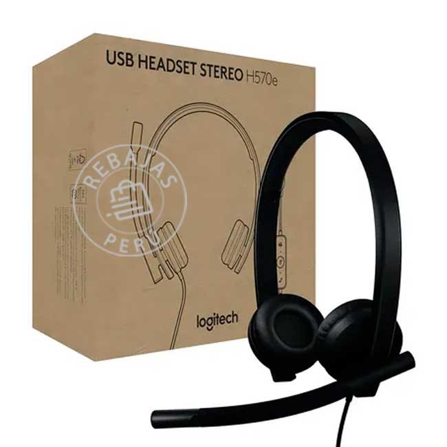 Audífono con Micrófono Logitech H570e USB Estéreo – Cancelación de ...