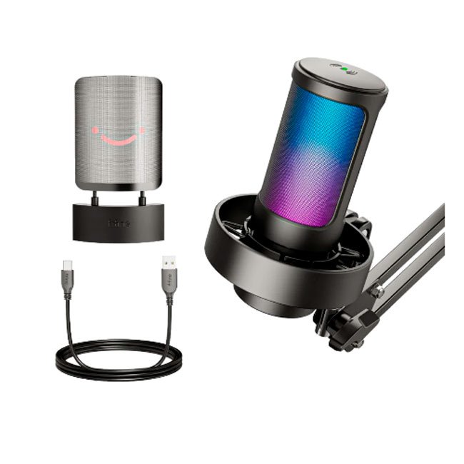 Micrófono Fifine A8T Black Condensador con Brazo, USB-C, 4 Patrones ...
