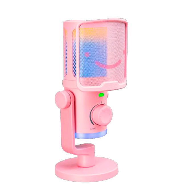 Micrófono Fifine AM6 Pink Condensador, USB-C, Cardioide, RGB y Soporte ...