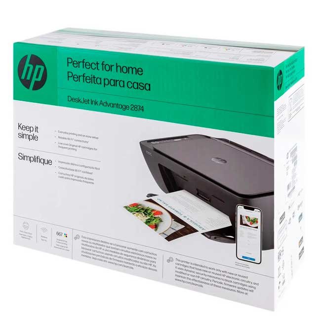 Impresora HP DeskJet Ink Advantage 2874 Multifuncional Wi-Fi con ...